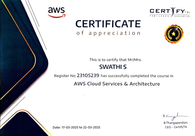#aws #cloudcomputing #certification #learning #cloudservices… | Swathi S #aws #cloudcomputing #certification #learning #cloudservices… | Swathi S