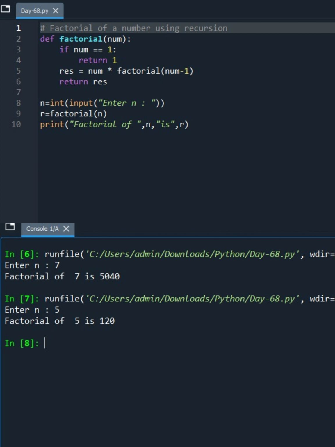 #100daysofcodechallenge #python #recursion #factorialcalculation ... #100daysofcodechallenge #python #recursion #factorialcalculation ...