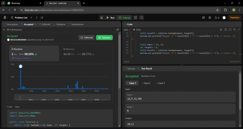Finished Two Sum Problem Solving on LeetCode | OBULISUNDARAM O posted ... Finished Two Sum Problem Solving on LeetCode | OBULISUNDARAM O posted ...