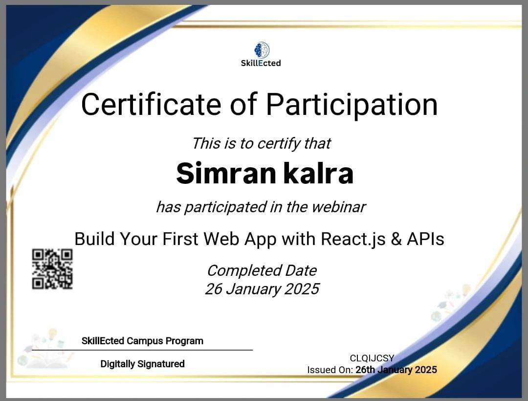 Simran Kalra on LinkedIn: #reactjs #webdevelopment #apis # ... Simran Kalra on LinkedIn: #reactjs #webdevelopment #apis # ...