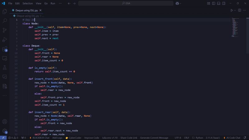 #python #dsa #deque #datastructures #coding #linkedlist # ... #python #dsa #deque #datastructures #coding #linkedlist # ...