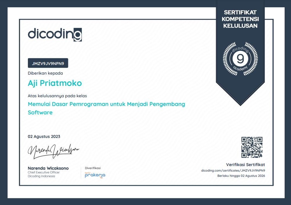 I’m happy to share that I’ve obtained a new certification: Memulai ... I’m happy to share that I’ve obtained a new certification: Memulai ...