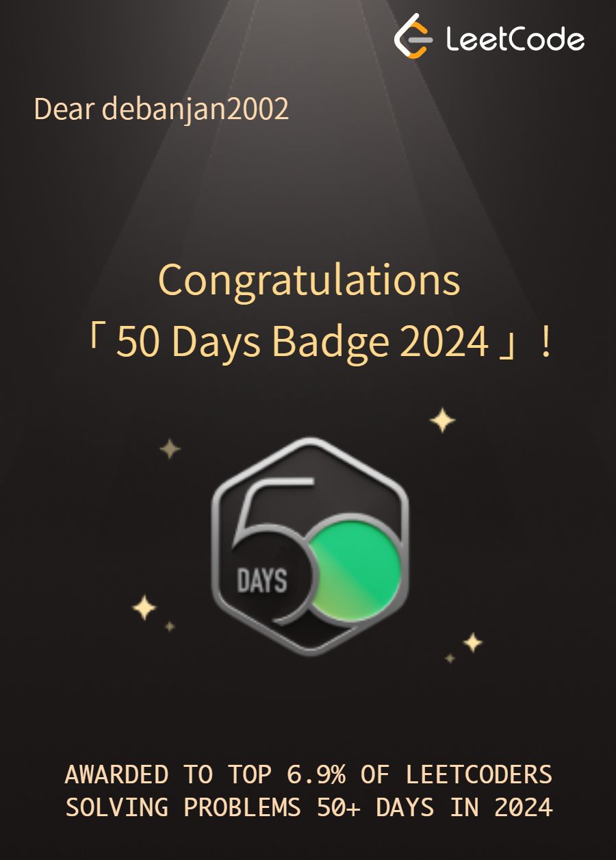 Debanjan Poddar on LinkedIn: #leetcode #badge #motivation #consistency Debanjan Poddar on LinkedIn: #leetcode #badge #motivation #consistency