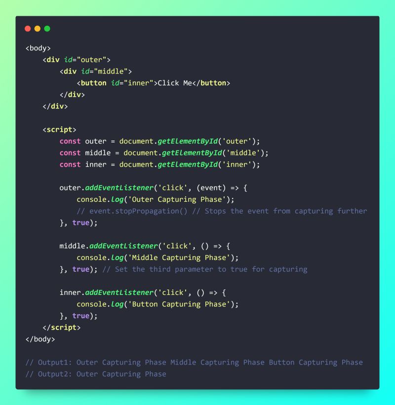 How Event Capturing works in JavaScript | Arjunan K posted on the topic ... How Event Capturing works in JavaScript | Arjunan K posted on the topic ...