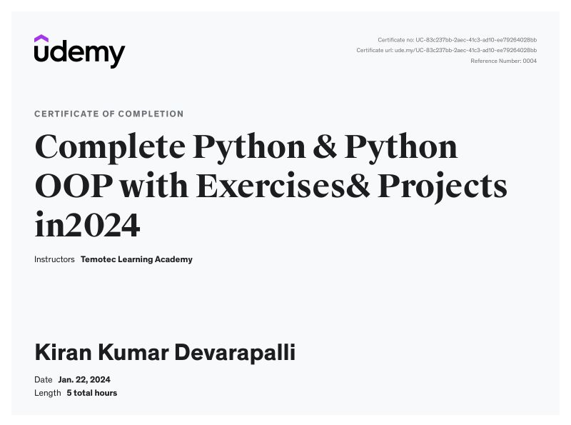 KIRAN KUMAR DEVARAPALLI on LinkedIn: #python #oop #programming # ... KIRAN KUMAR DEVARAPALLI on LinkedIn: #python #oop #programming # ...