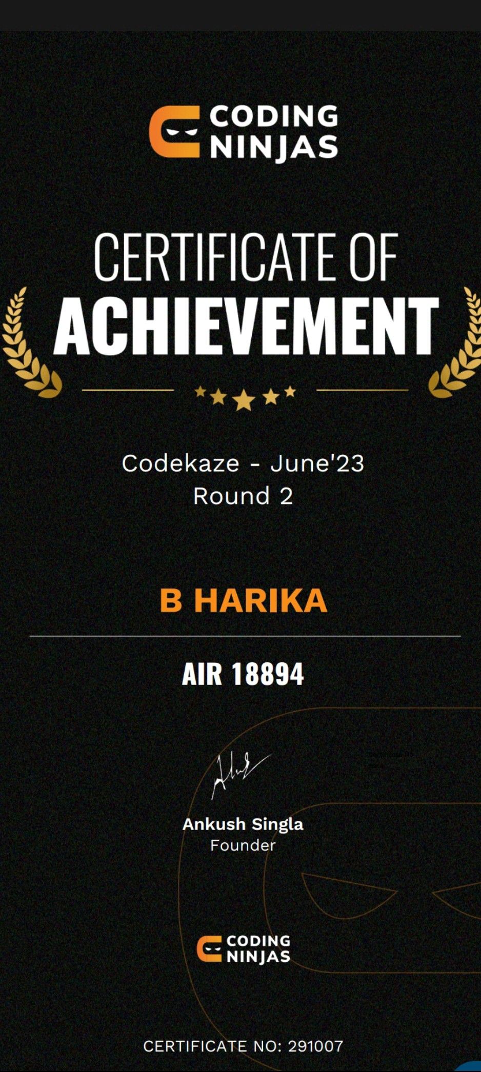 Harika Biguva on LinkedIn: #codekaze2023 #codingninjas #coding Harika Biguva on LinkedIn: #codekaze2023 #codingninjas #coding