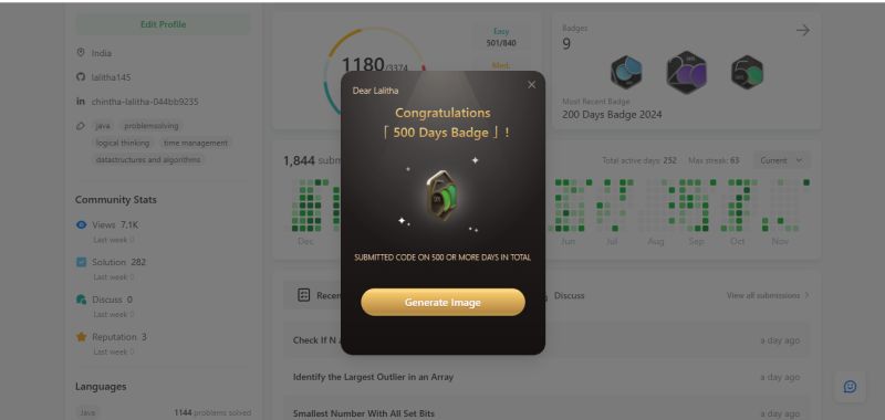 Lalitha Chintha on LinkedIn: #leetcode #codingjourney #500days # ... Lalitha Chintha on LinkedIn: #leetcode #codingjourney #500days # ...