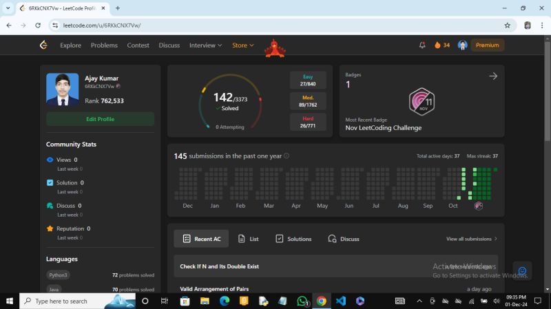 Ajay Kumar on LinkedIn: Completing the November LeetCode Challenge ... Ajay Kumar on LinkedIn: Completing the November LeetCode Challenge ...