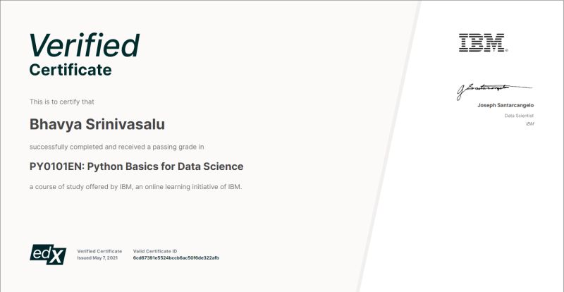 Bhavya Srinivasalu on LinkedIn: #ibm #python #datascience Bhavya Srinivasalu on LinkedIn: #ibm #python #datascience