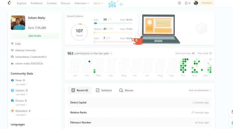 Completed 100 LeetCode problems in 41 days | Soham Maity posted on the ... Completed 100 LeetCode problems in 41 days | Soham Maity posted on the ...