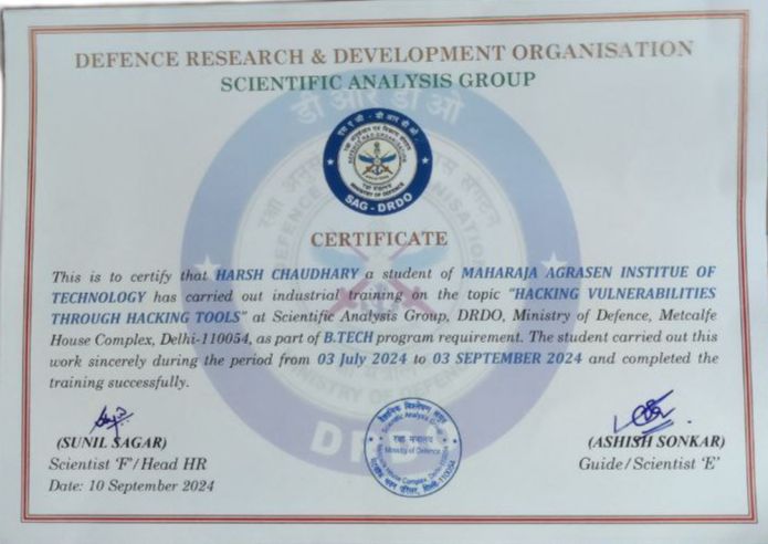 Harsh Chaudhary on LinkedIn: #research #drdo #intern #sag # ... Harsh Chaudhary on LinkedIn: #research #drdo #intern #sag # ...