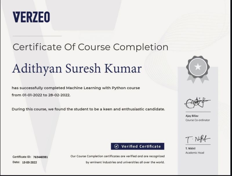 Adithyan Suresh Kumar on LinkedIn: #machinelearning #python #ai # ... Adithyan Suresh Kumar on LinkedIn: #machinelearning #python #ai # ...