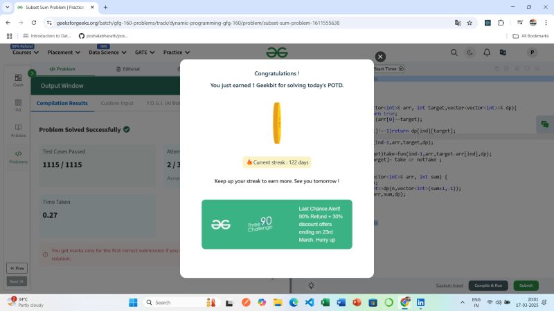 #dsa #dynamicprogramming #gfgpotd #problemsolving #codingchallenge ... #dsa #dynamicprogramming #gfgpotd #problemsolving #codingchallenge ...