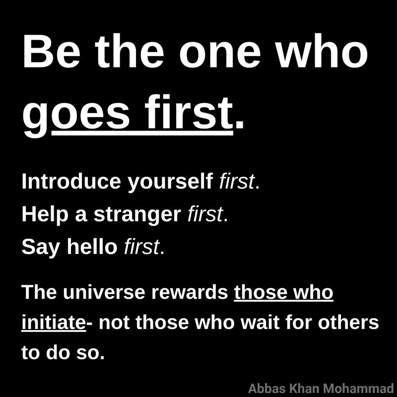 Abbas Khan Mohammad on LinkedIn: Go first. Abbas Khan Mohammad on LinkedIn: Go first.