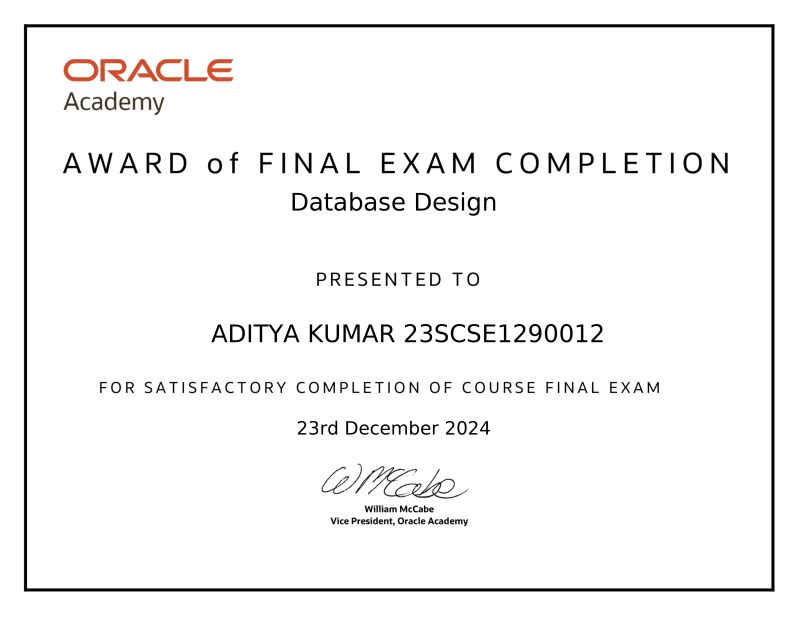 Aditya Kumar on LinkedIn: #oracleacademy #dbms #datamanagement # ... Aditya Kumar on LinkedIn: #oracleacademy #dbms #datamanagement # ...
