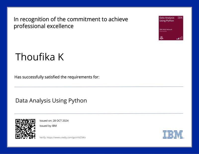 Thoufika K on LinkedIn: #datascience #python #ibm #learningjourney # ... Thoufika K on LinkedIn: #datascience #python #ibm #learningjourney # ...