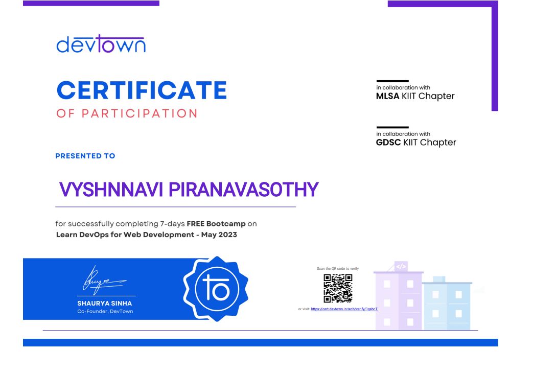 Vyshnnavi Piranavasothy on LinkedIn: #webdevelopment #devtown #devops # ... Vyshnnavi Piranavasothy on LinkedIn: #webdevelopment #devtown #devops # ...