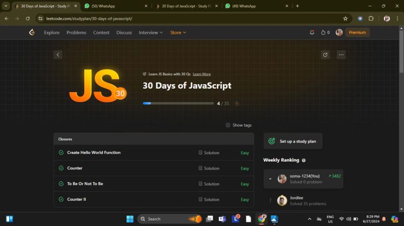 𝙎𝙊𝙈𝘼 𝘽𝘼𝙄𝙍𝘼𝙂𝙄 on LinkedIn: #leetcode #javascript #codingchallenge # ... 𝙎𝙊𝙈𝘼 𝘽𝘼𝙄𝙍𝘼𝙂𝙄 on LinkedIn: #leetcode #javascript #codingchallenge # ...