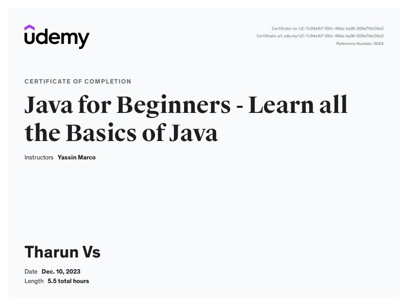 Tharun vs on LinkedIn: #java #programming #udemy # ... Tharun vs on LinkedIn: #java #programming #udemy # ...