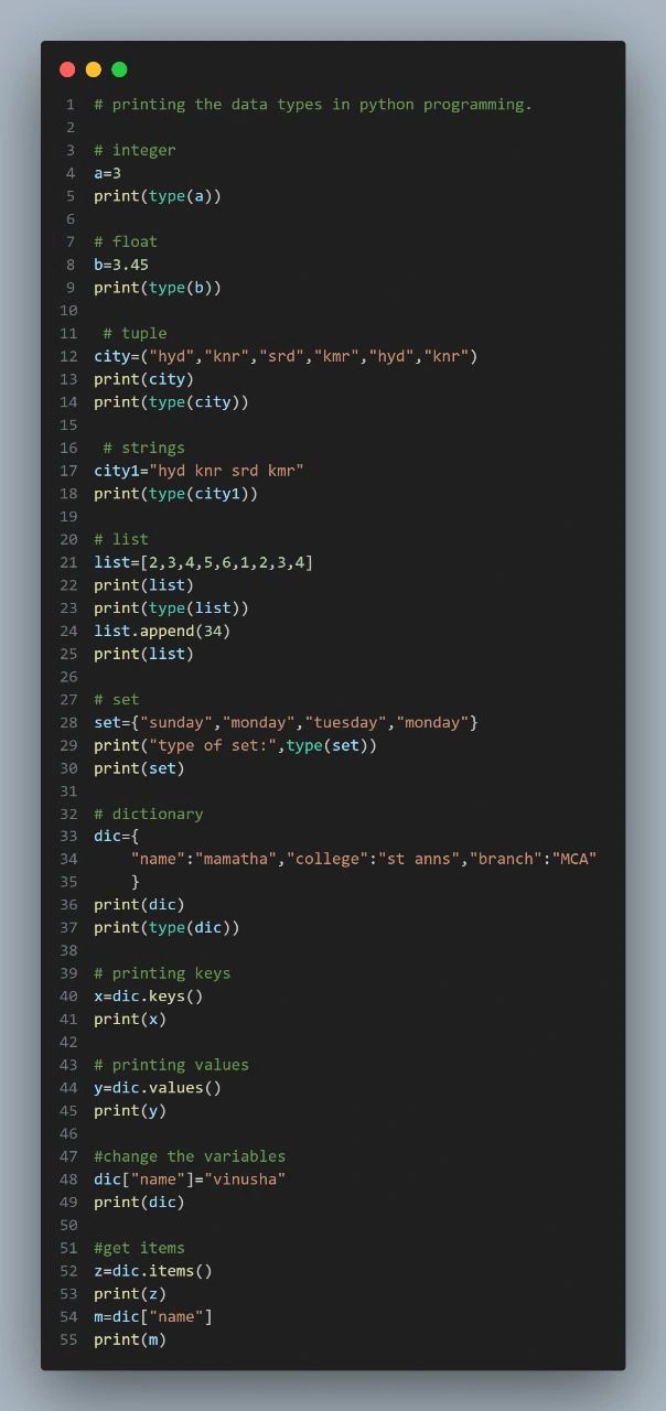 Learned about python data types | Otte Mamatha posted on the topic ... Learned about python data types | Otte Mamatha posted on the topic ...