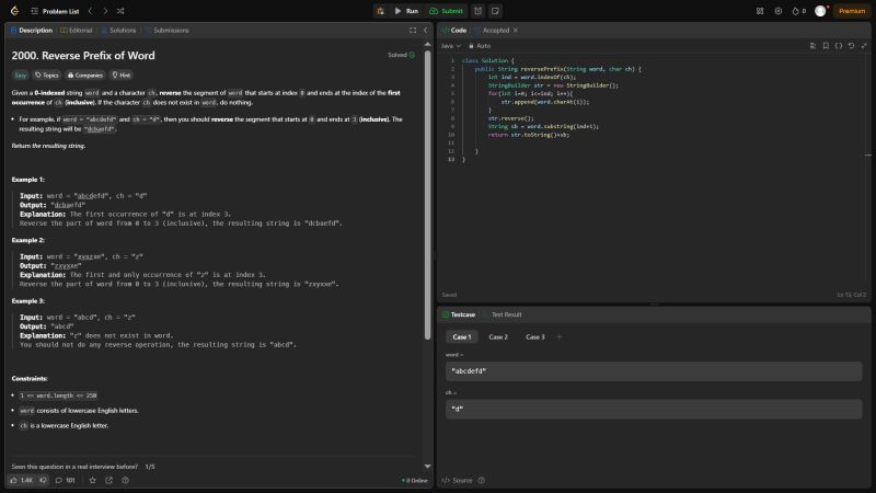 🚀 Day 21 - Reverse Prefix of a Word | LeetCode Challenge | Dhanyashri ... 🚀 Day 21 - Reverse Prefix of a Word | LeetCode Challenge | Dhanyashri ...
