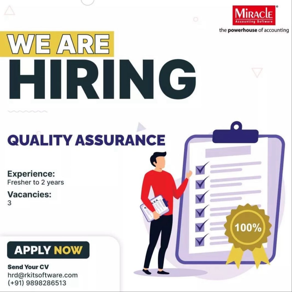 Miracle Accounting and GST Billing Software is hiring for freshers as ... Miracle Accounting and GST Billing Software is hiring for freshers as ...