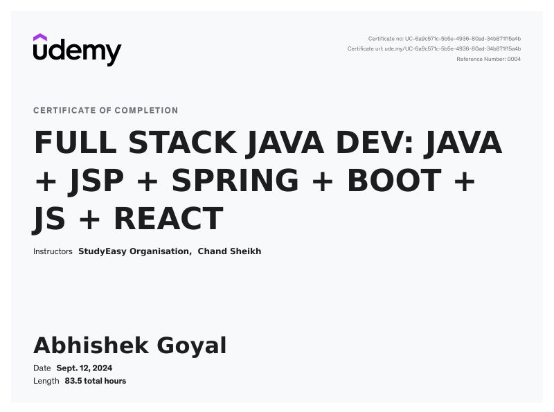 Abhishek Goyal on LinkedIn: #fullstackjavadev #java #springboot #react ... Abhishek Goyal on LinkedIn: #fullstackjavadev #java #springboot #react ...