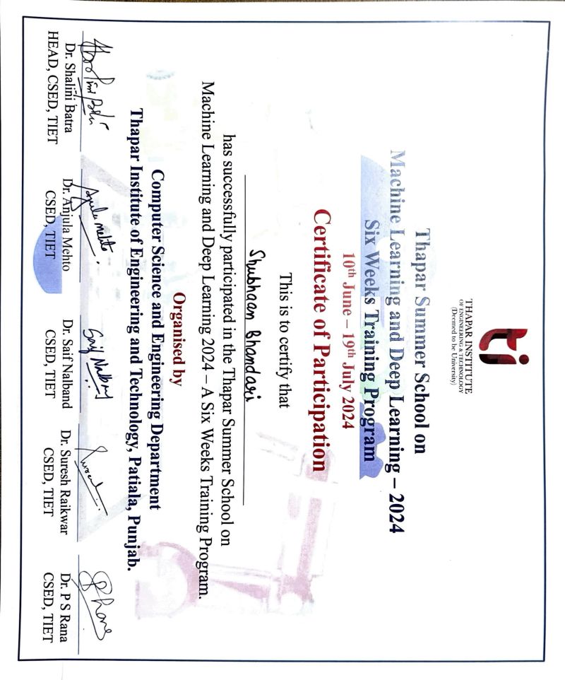 Completed Machine Learning and Deep Learning course by Dr. Rana ... Completed Machine Learning and Deep Learning course by Dr. Rana ...