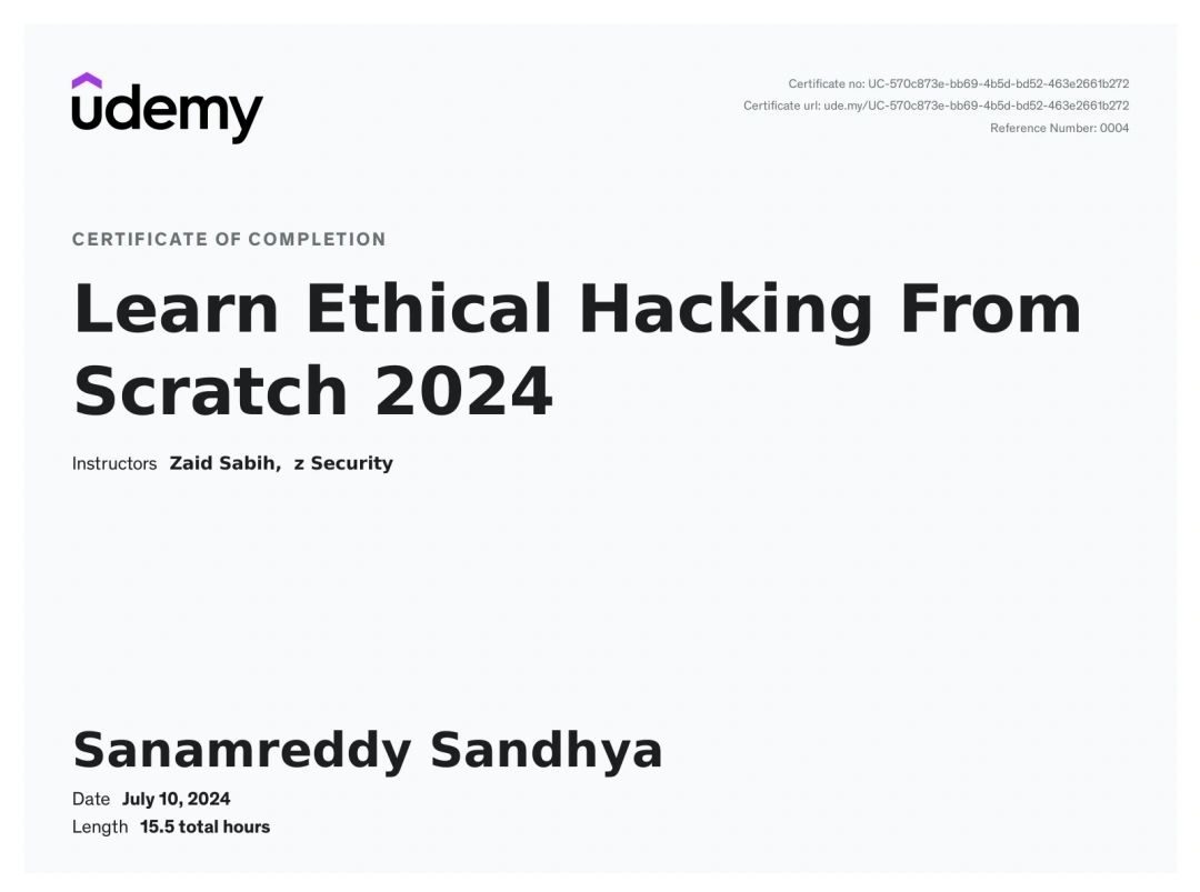 Sandhya Sanamreddy on LinkedIn: #ethicalhacking #cybersecurity #udemy # ... Sandhya Sanamreddy on LinkedIn: #ethicalhacking #cybersecurity #udemy # ...
