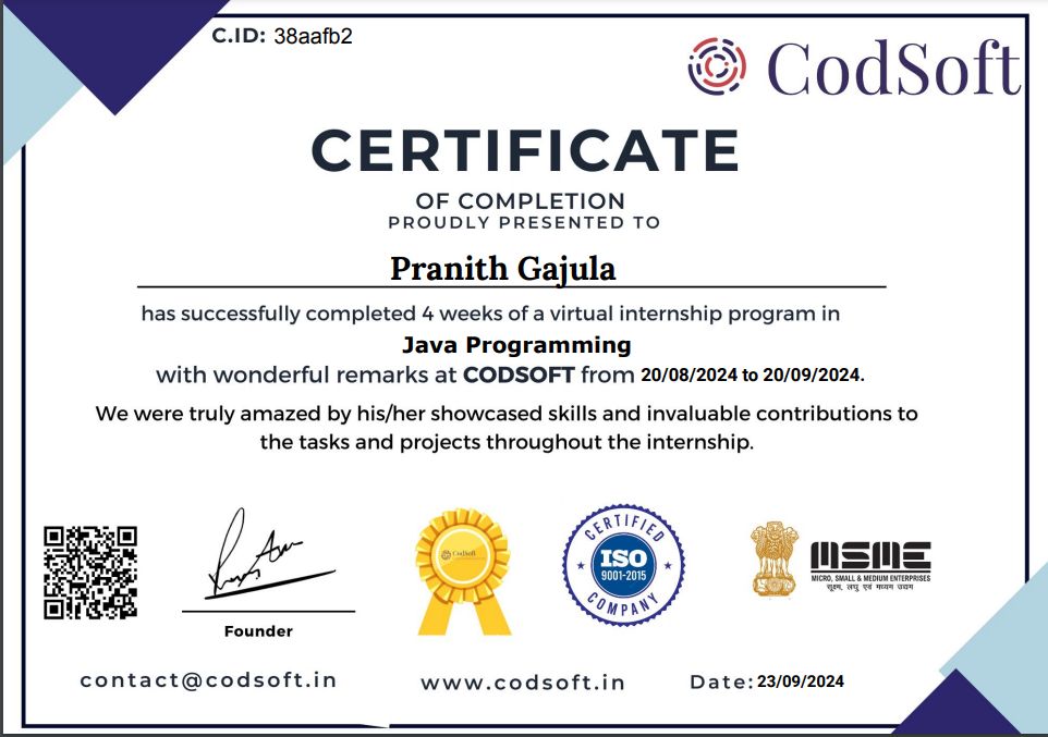 #java #programming #internship #learning #development #codsoft ... #java #programming #internship #learning #development #codsoft ...