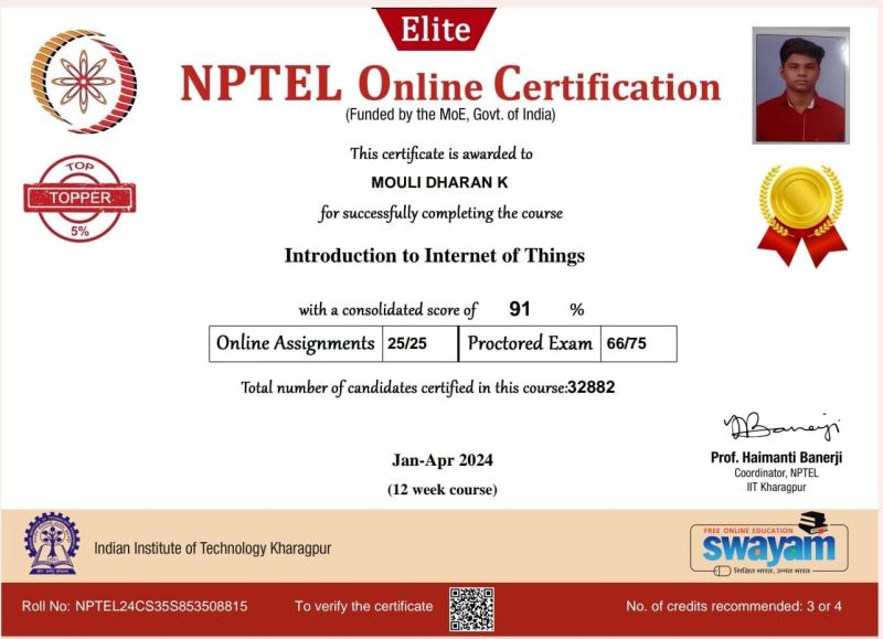 Mouli Dharan on LinkedIn: #nptel #iot Mouli Dharan on LinkedIn: #nptel #iot