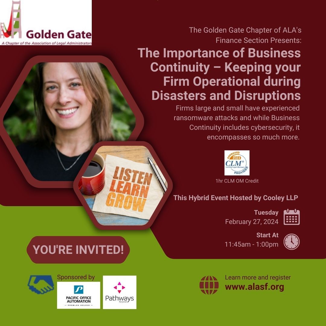 My talk on business continuity for law firms | Erika Andresen posted on ... My talk on business continuity for law firms | Erika Andresen posted on ...