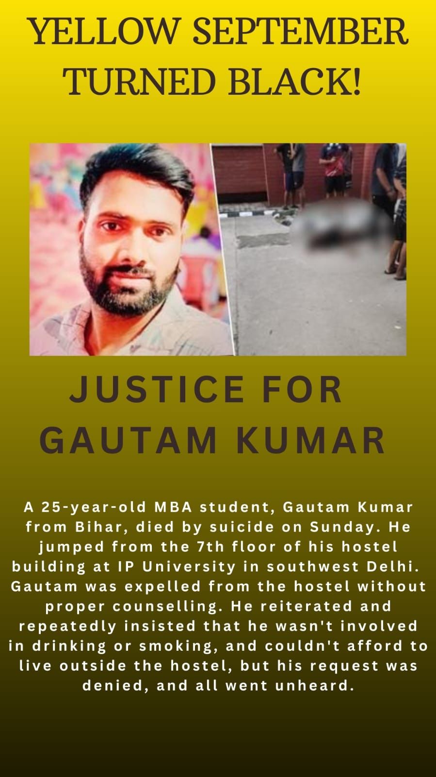 MOKSH Goel on LinkedIn: He was of my batch😢…. USMS,GGSIPU I request all ... MOKSH Goel on LinkedIn: He was of my batch😢…. USMS,GGSIPU I request all ...
