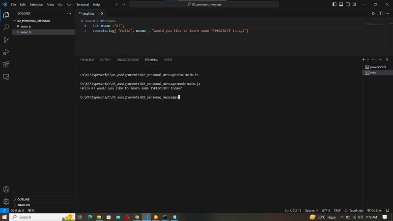 Kainat Tariq on LinkedIn: #personalmessageprogram #typescript #coding # ... Kainat Tariq on LinkedIn: #personalmessageprogram #typescript #coding # ...