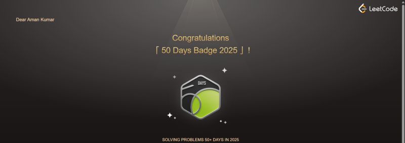 #leetcode #milestone #keeplearning | Aman Kumar #leetcode #milestone #keeplearning | Aman Kumar