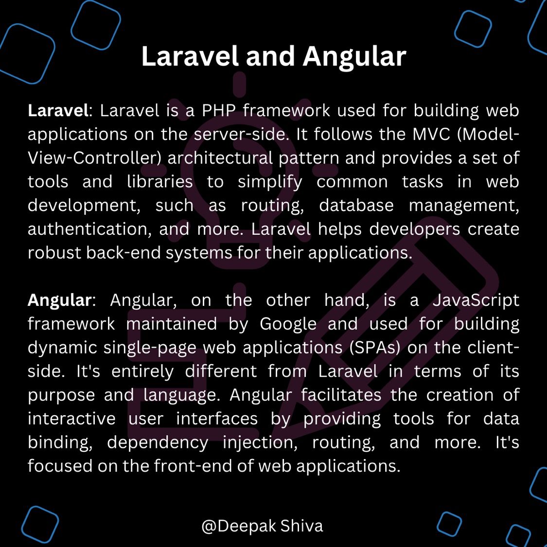 #angular #laravel #webdevelopment | Deepak Shiva #angular #laravel #webdevelopment | Deepak Shiva