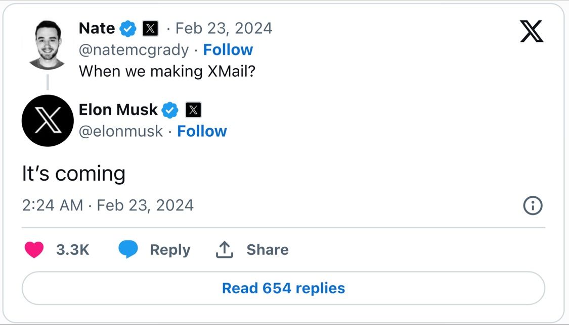 Xmail: Elon Musk's reply to X security | Dmitry Fyodorov posted on the ... Xmail: Elon Musk's reply to X security | Dmitry Fyodorov posted on the ...