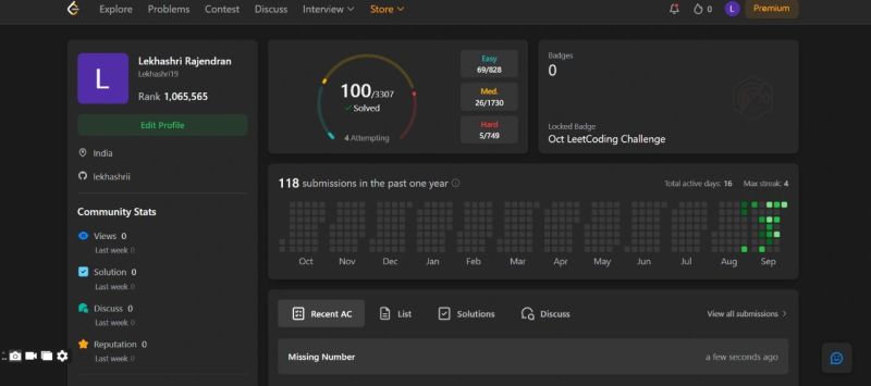 Lekhashri Rajendran on LinkedIn: #leetcode #codingjourney #datascience ... Lekhashri Rajendran on LinkedIn: #leetcode #codingjourney #datascience ...