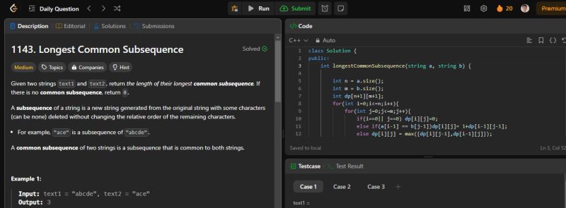How to solve the Longest Common Subsequence Problem on LeetCode ... How to solve the Longest Common Subsequence Problem on LeetCode ...