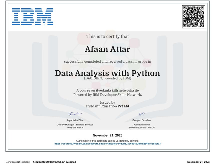 Afaan Attar on LinkedIn: #dataanalysis #pythonprogramming #ibm # ... Afaan Attar on LinkedIn: #dataanalysis #pythonprogramming #ibm # ...