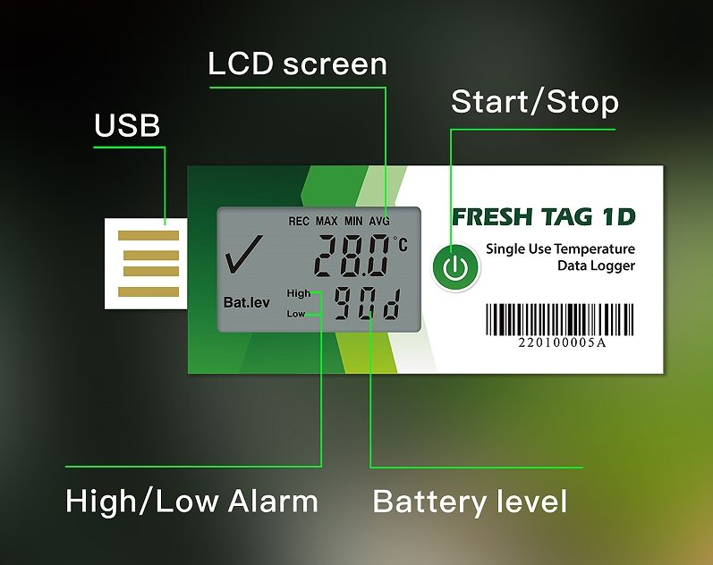 Fresh Tag 1D temperature data logger for food, medicine, and ... Fresh Tag 1D temperature data logger for food, medicine, and ...