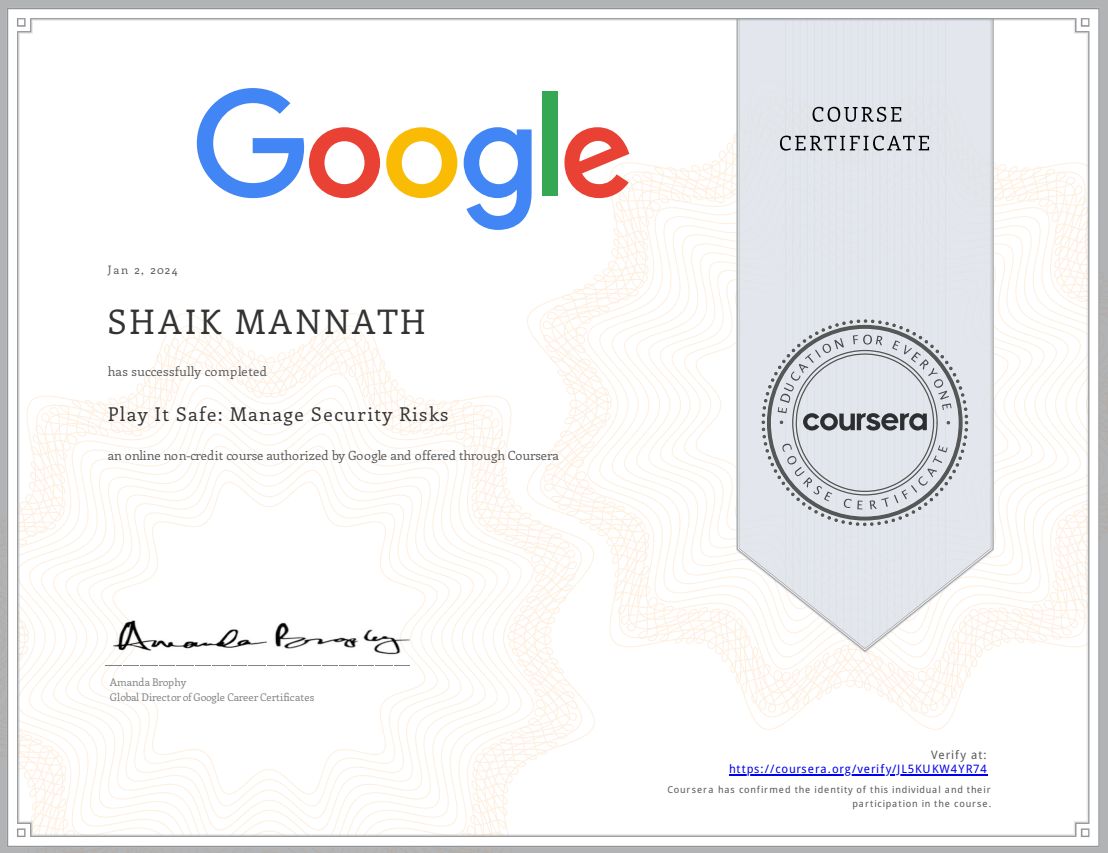 Completed Google Cybersecurity Certification! | Mannath Shaik posted on ... Completed Google Cybersecurity Certification! | Mannath Shaik posted on ...