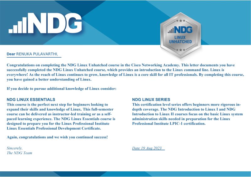 RENUKA PULAVARTHI on LinkedIn: #certification #linux RENUKA PULAVARTHI on LinkedIn: #certification #linux