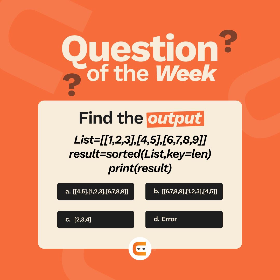#codingninjas #techquiz #pythonquiz #questionoftheweek #codingchallenge ... #codingninjas #techquiz #pythonquiz #questionoftheweek #codingchallenge ...