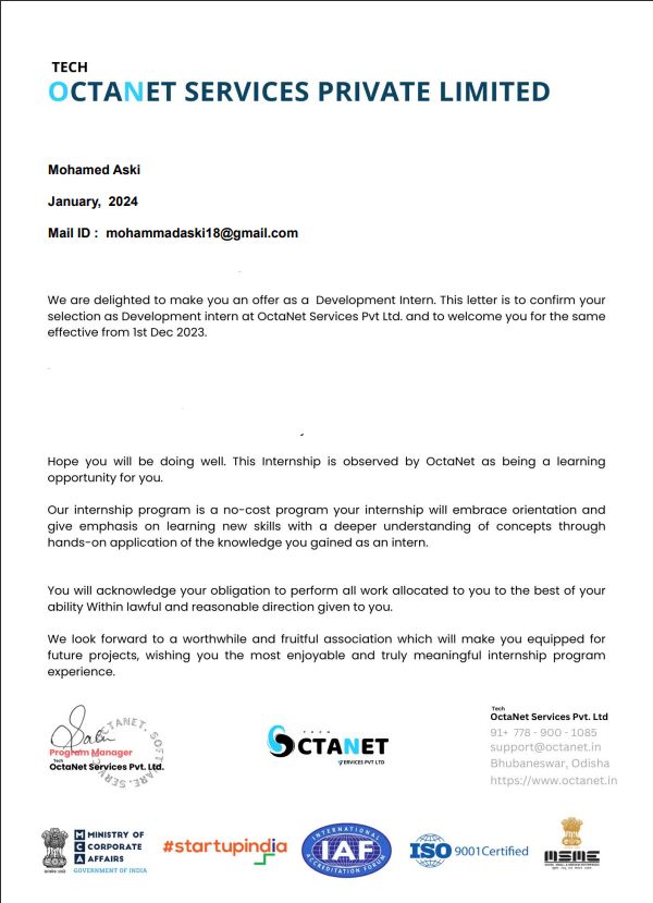 Mohammed Asky on LinkedIn: #internship #octanet Mohammed Asky on LinkedIn: #internship #octanet