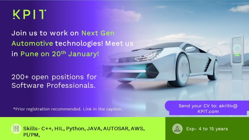 Akriti Verma on LinkedIn: Exciting Career Opportunity at KPIT ... Akriti Verma on LinkedIn: Exciting Career Opportunity at KPIT ...