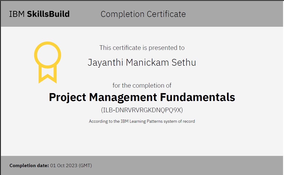 #ibm #learning #projectmanagement | Jayanthi Manickam Sethu #ibm #learning #projectmanagement | Jayanthi Manickam Sethu
