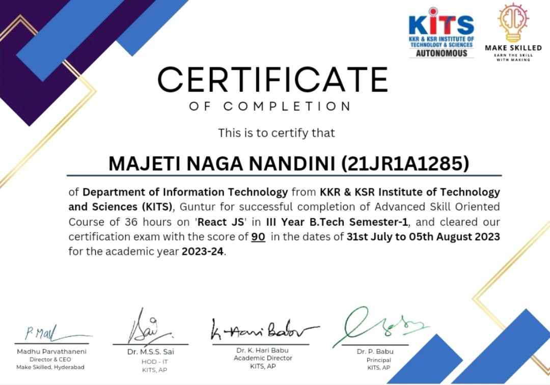 Naga Nandini Majeti on LinkedIn: Hello Everyone!! I am happy to share ... Naga Nandini Majeti on LinkedIn: Hello Everyone!! I am happy to share ...