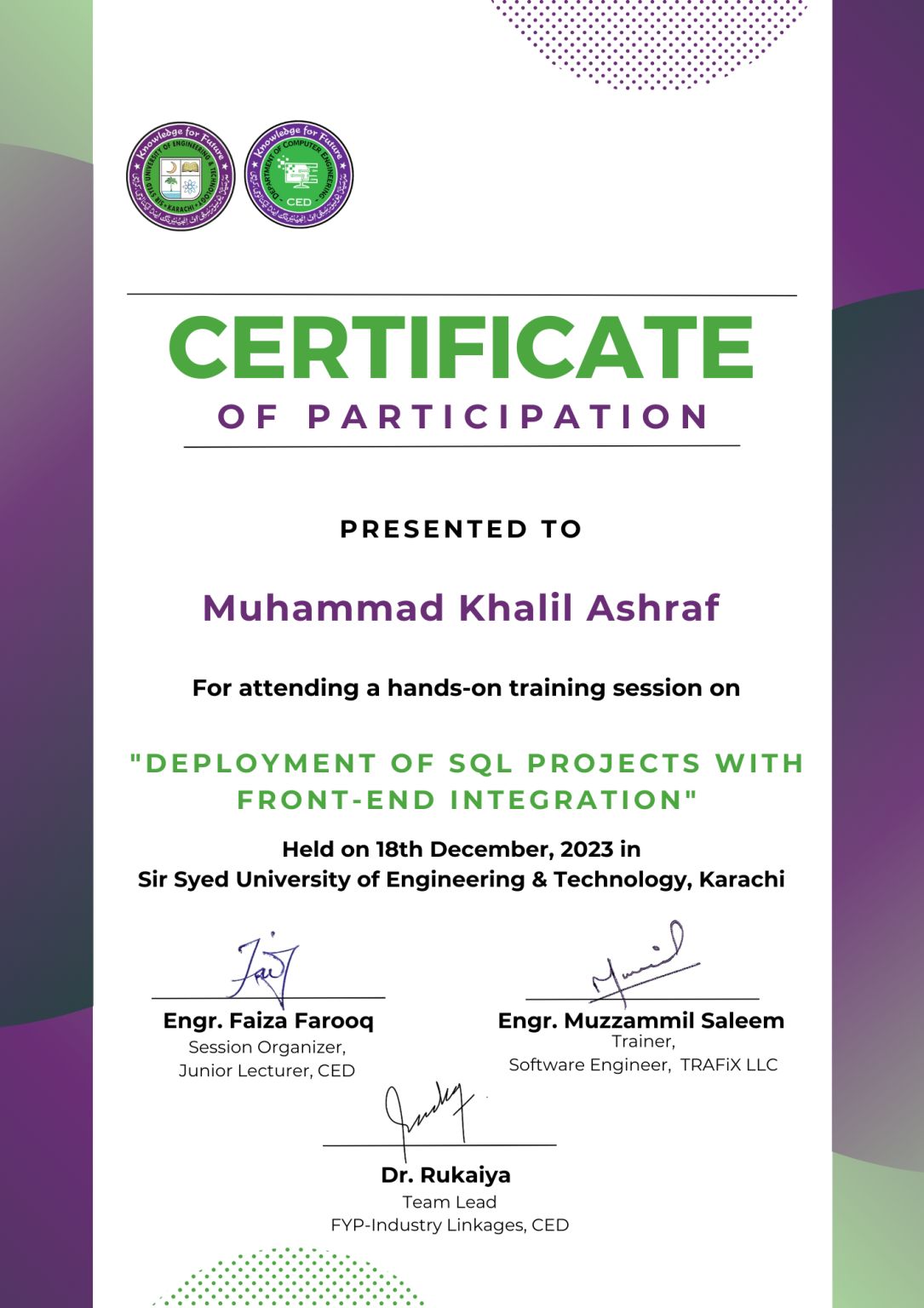 Muhammad Khalil Ashraf on LinkedIn: #workshop #project #sql #frontend # ... Muhammad Khalil Ashraf on LinkedIn: #workshop #project #sql #frontend # ...