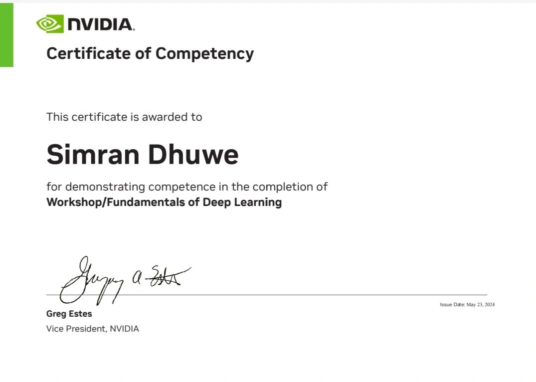 #nvidia #deeplearning #al | SIMRAN DHUWE #nvidia #deeplearning #al | SIMRAN DHUWE
